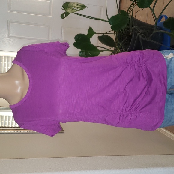 Athleta | Tops | Athleta S Pretty Purple Performance Top Ruched | Poshmark